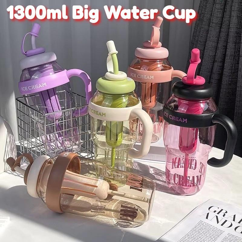 Botol Air Plastik, Kapasiti Besar 1300ml, Reka Bentuk Comel dan ...
