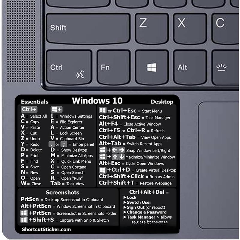 (5pcs) Windows PC Reference Keyboard Shortcut Sticker | Vinyl, - TikTok ...