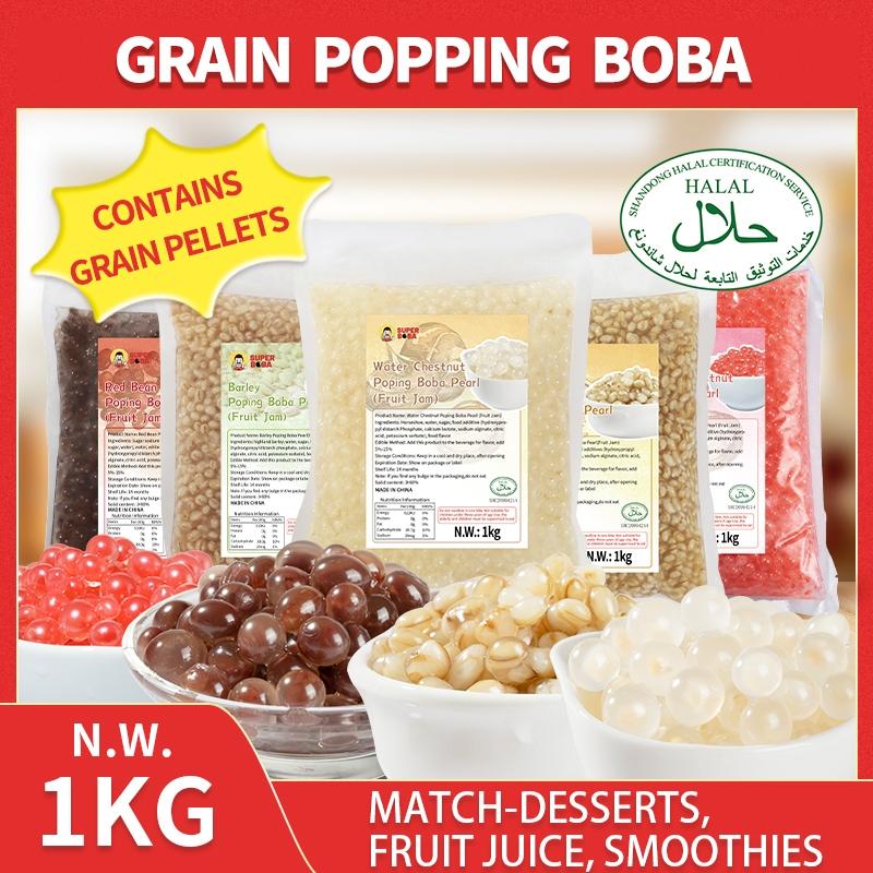 HALAL SUPER BOBA |Water Chestnut Popping Boba 1kg,Use for Dessert ...