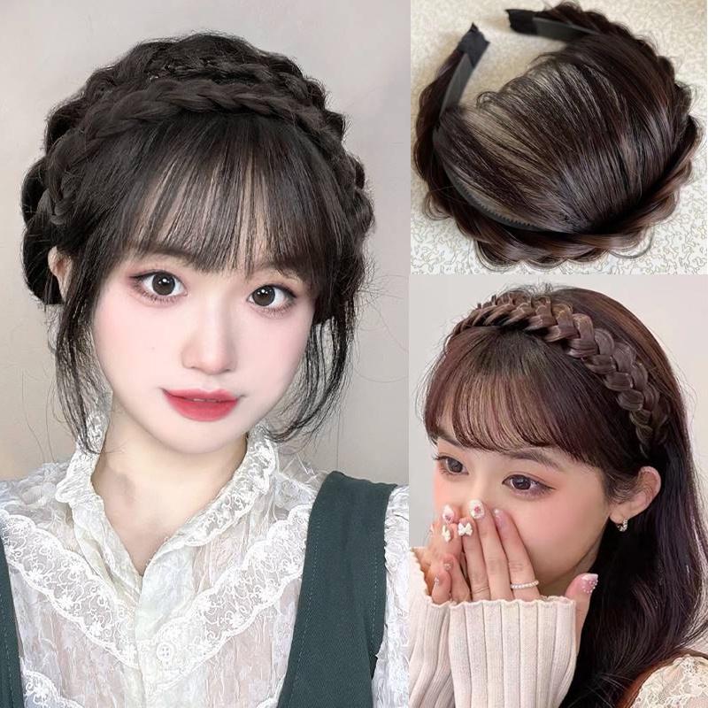 Rambut palsu tulang ikan Korea untuk wanita, Ikat kepala tocang ...