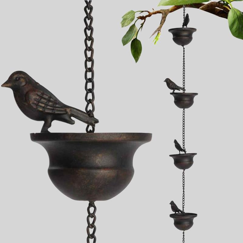 Vintage Bird Shaped Rain Chain, 1 Count Metal Rain Collector - TikTok Shop