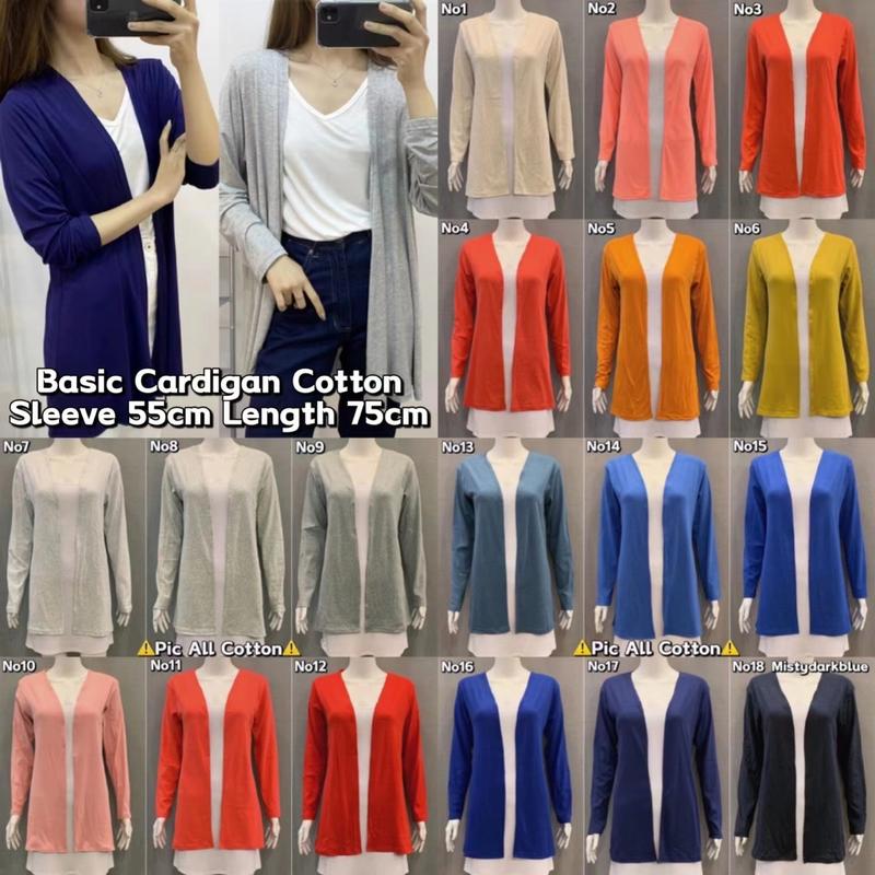 Basic Design Plain Women Cardigan Cotton Kardigan Perempuan - TikTok ...