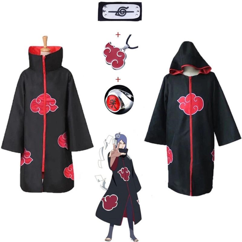 The Cloak of Akatsuki and Uchiha Clan Unisex Black Robe Halloween ...