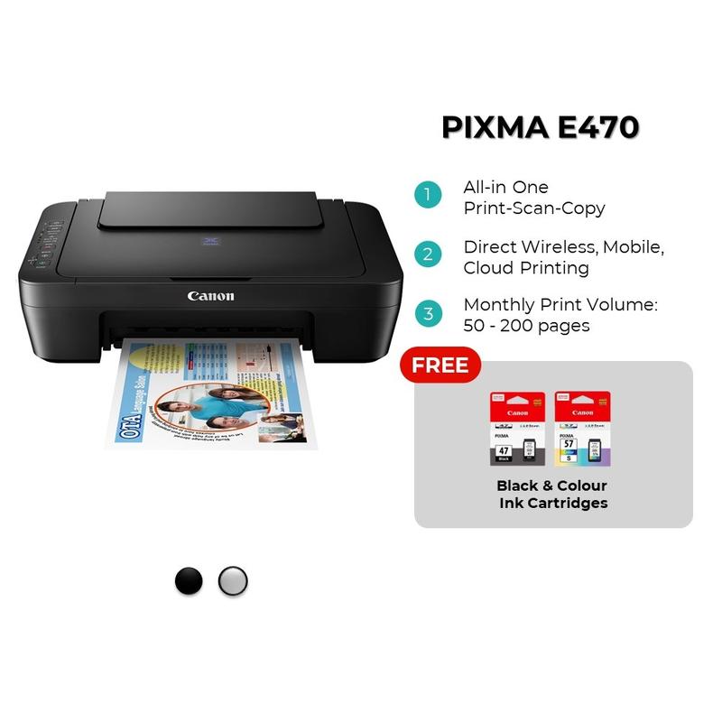 Canon PIXMA E410/ E470 Compact All-In-One Printer (Print/Copy/Scan ...