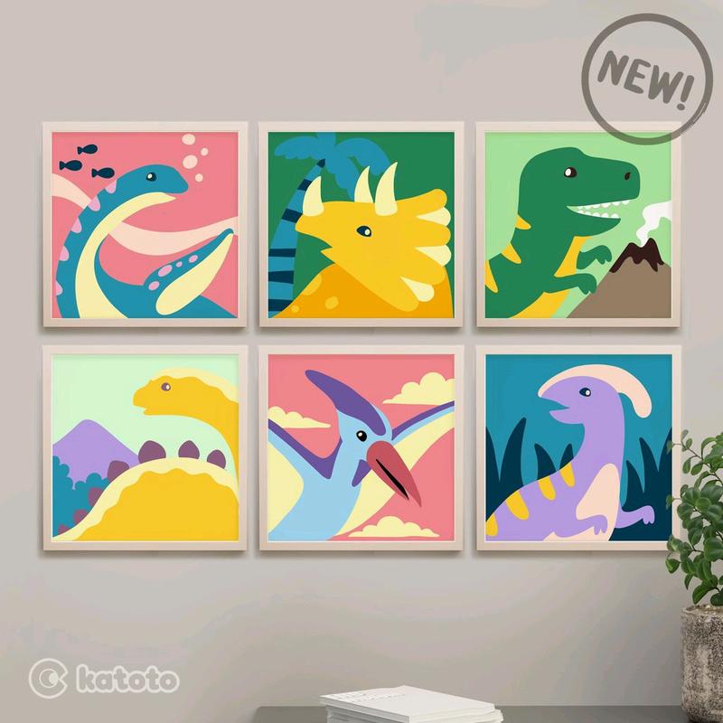 PAINT BY NUMBER. PAKET MELUKIS DINOSAURUS UNTUK ANAK. DINOSAURS SERIES ...