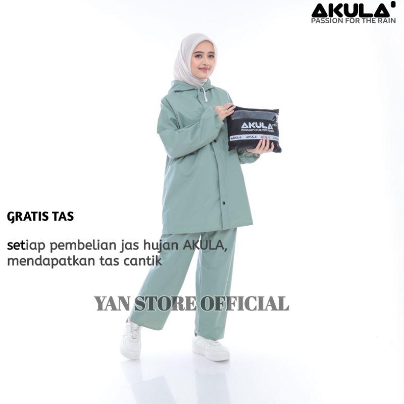 AKULA Jas Hujan Pria Wanita Dewasa Bahan Tebal Kuat Elastis ANTI REMBES ...
