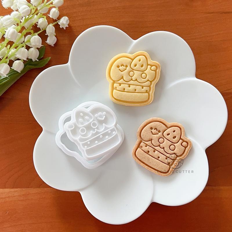 Strawberry Cake Shaped Biscuit Mold Frosting Sugar Cookie Mold - TikTok ...