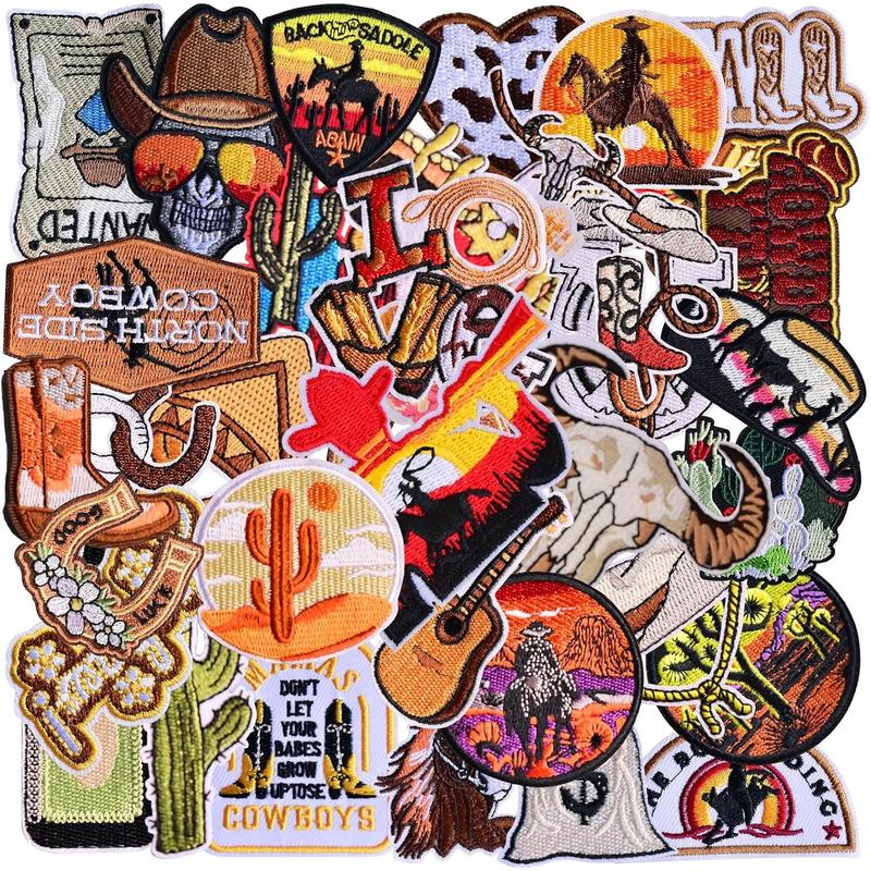 52 count Western Cowboy Patches Iron on Sew On Embroidered Applique ...