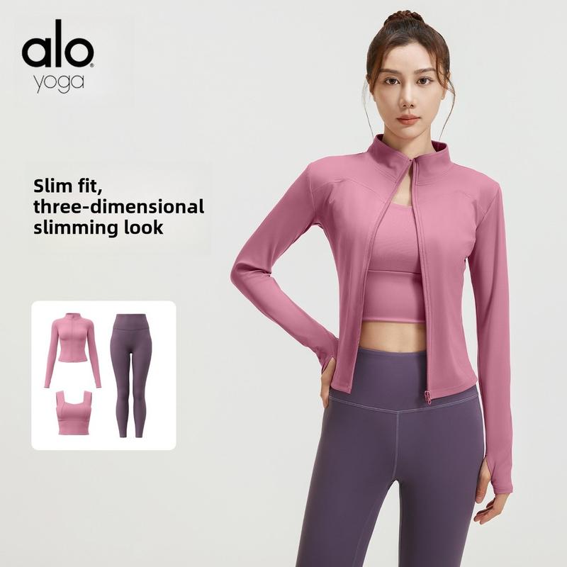 Alo Yoga Yoga Suit Three-piece Skinny Fitness Morning Runnin - TikTok ...