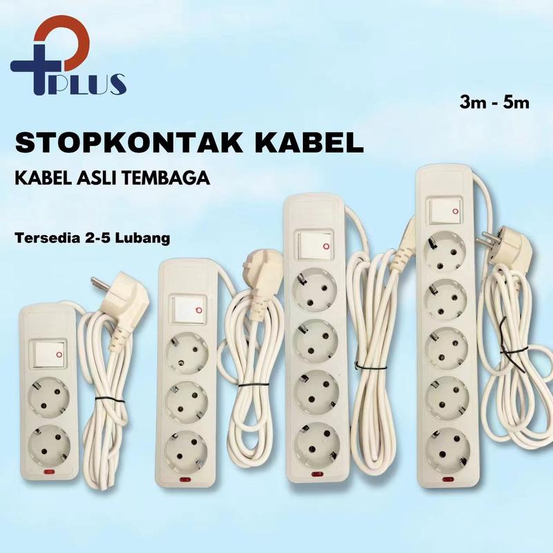 PPlus Stop Kontak colokan 2/3/4/5Lubang panjang kabel 3M 5M - Shop ...