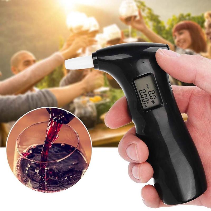 Compact Portable Breathalyzer with Orange LCD Display & 5 Reusable ...