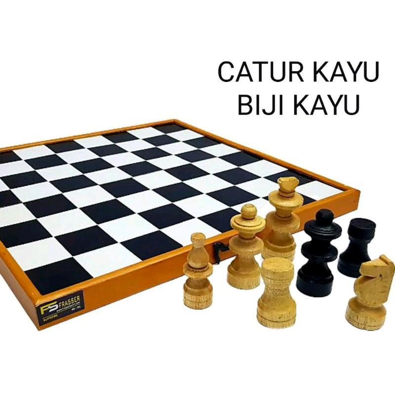 PAPAN CATUR KAYU DENGAN BIDAK KAYU BERBAGAI UKURAN MURAH/PAPAN - Shop ...