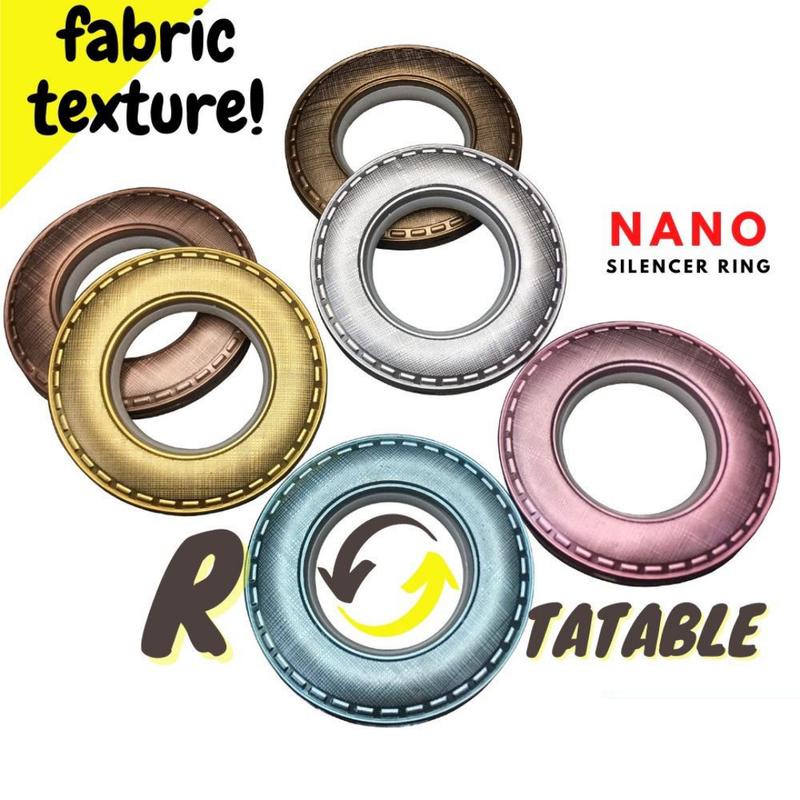 Fabric Textured | Eyelet Curtain Ring FREE Rotatable Nano Silencer ...