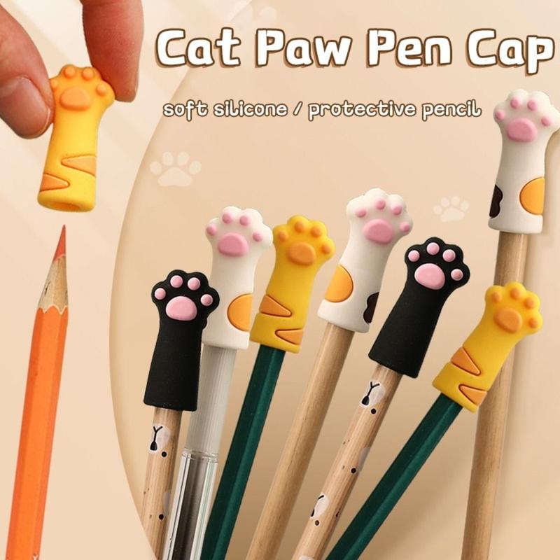 Gifts Silica Gel Cat Claw Pencil Cap Cute Soft Pen Cap Student Supplies ...