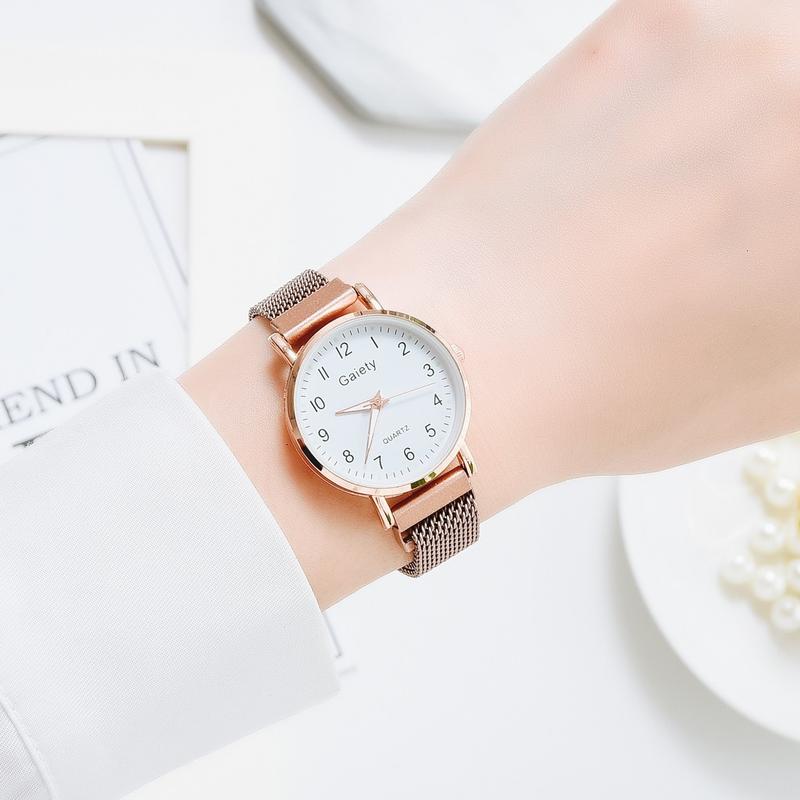 Jam tangan kuarza minimalis untuk wanita, dengan gesper Magnet ...