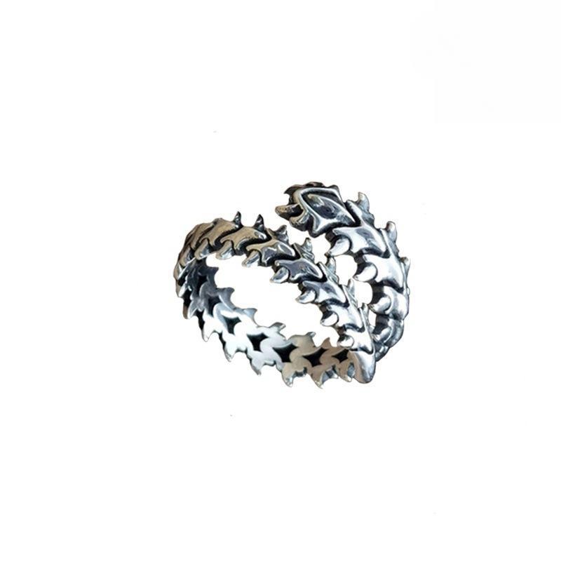 European and American Alloy Retro Geometric Spine Ring for Men and ...