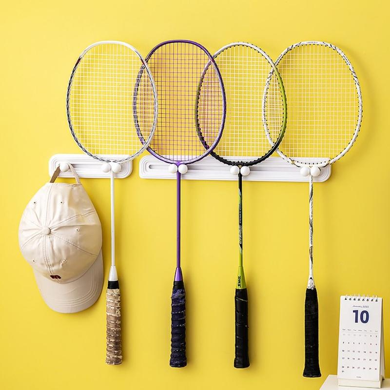 New Wall Mounted Badminton Racket Holder Adjustable Multifunctional ...