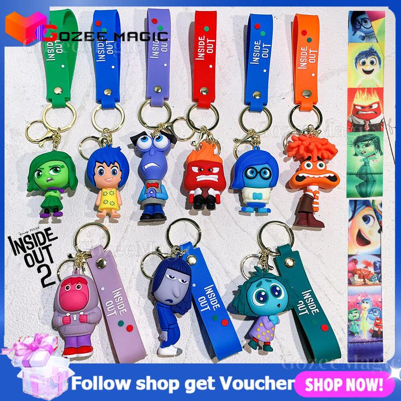 Inside Out 2 Keychain Figure Joy Sadness Anger Disgust Fear Doll ...