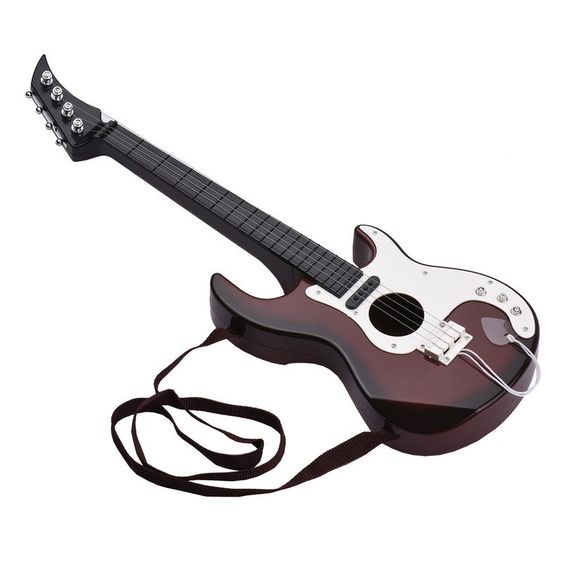 Gitar Bass Simulasi, untuk Kanak-kanak, Alat Muzik Mini 4-Tali, Mainan ...