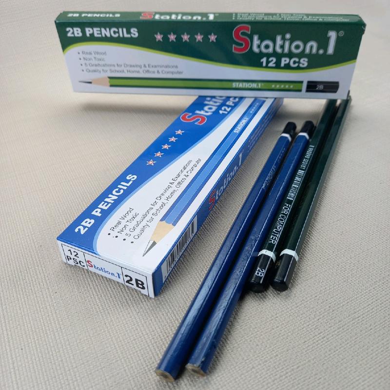 Pensil STATION 2B Biru - 12 Pcs untuk Sekolah dan Menggambar - Shop ...