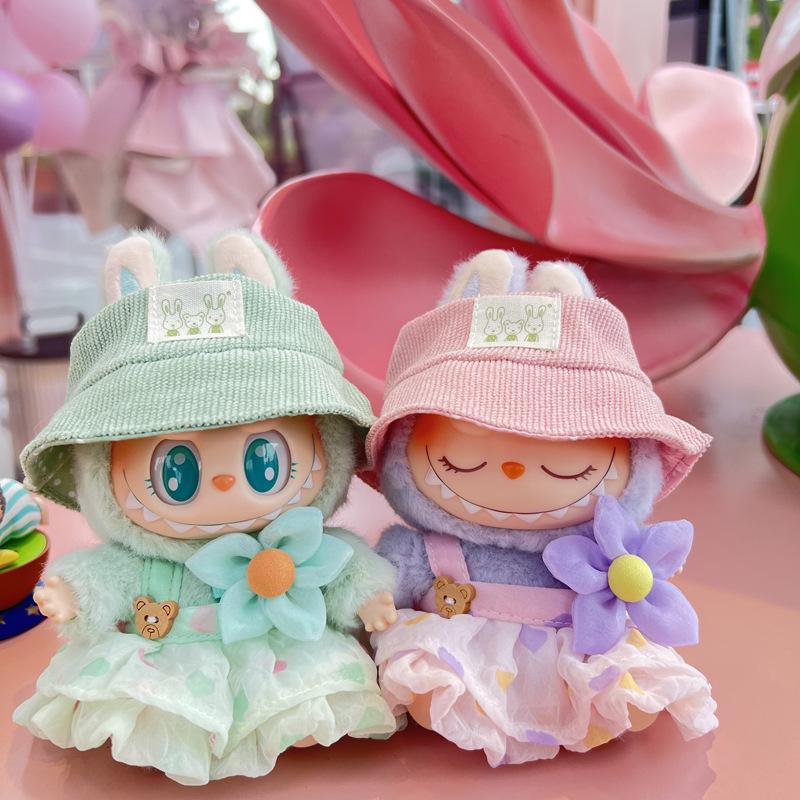 TK [clothes only] 17cm Labubu heart Macaron plush sitting second ...