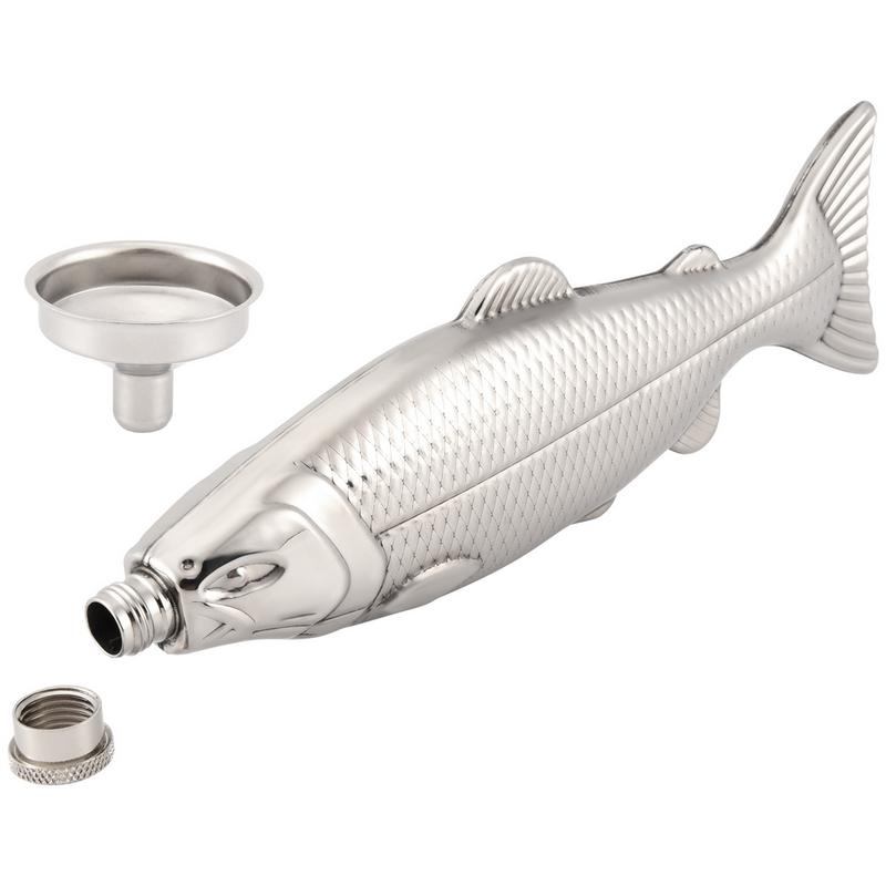 1 Set Fish-Shape Hip Flask 5Oz Bottle Mini Pocket Flask Stainless ...