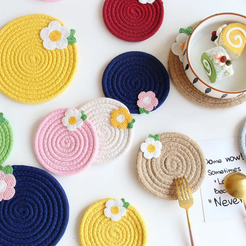 Hot Pads Washable Heat Resistant Round Durable Braided Woven - TikTok ...