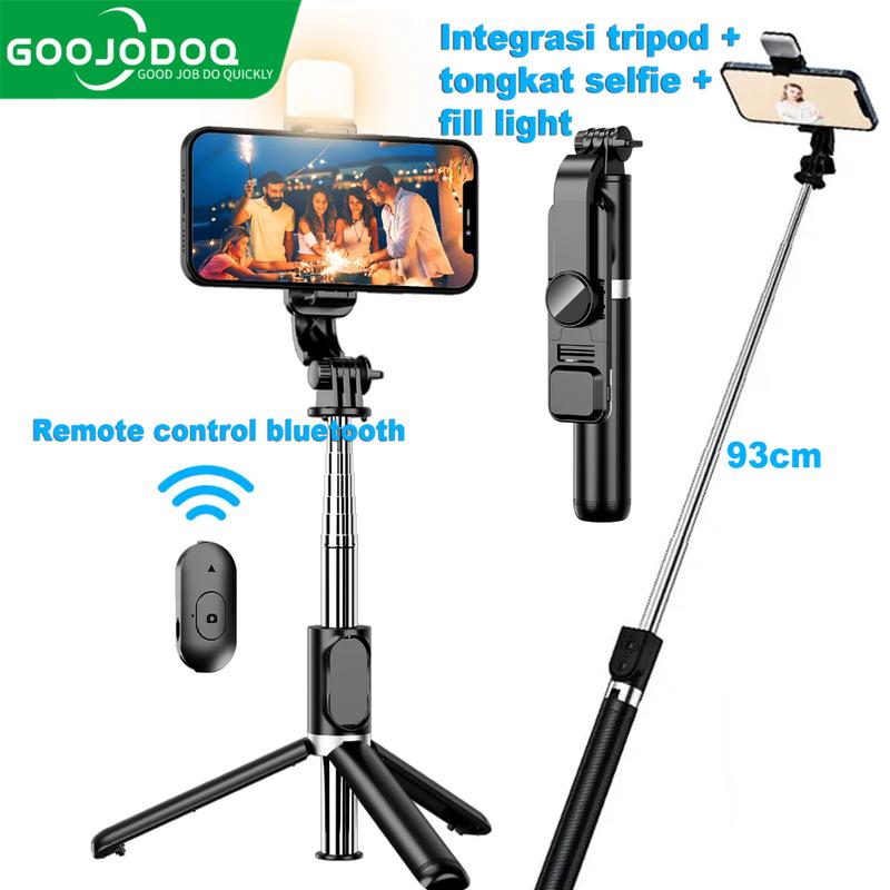 【GOOJODOQ】 Lampu LED Tongsis Selfie Stick Tripod Bluetooth Tomsis ...