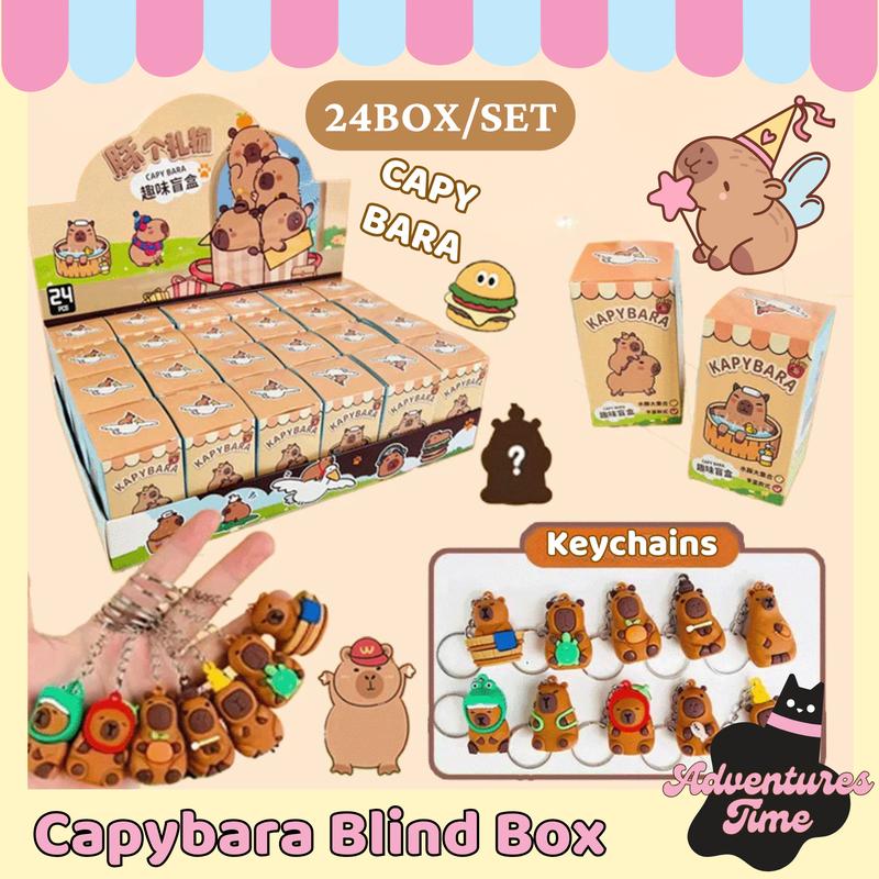 24BOX/SET Capybara Blind Box Keychains Surprise Mystery Cute - TikTok ...