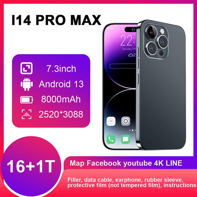 Mobile Phone I14 Promax Hot Sale 7.3-Inch Large Screen 5 Million ...