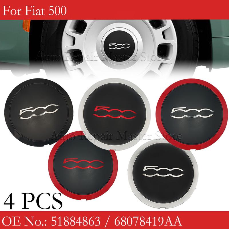 4Pcs For Fiat 500 Wheels Centre Hub Caps 68078419AC 68078421AC - TikTok ...