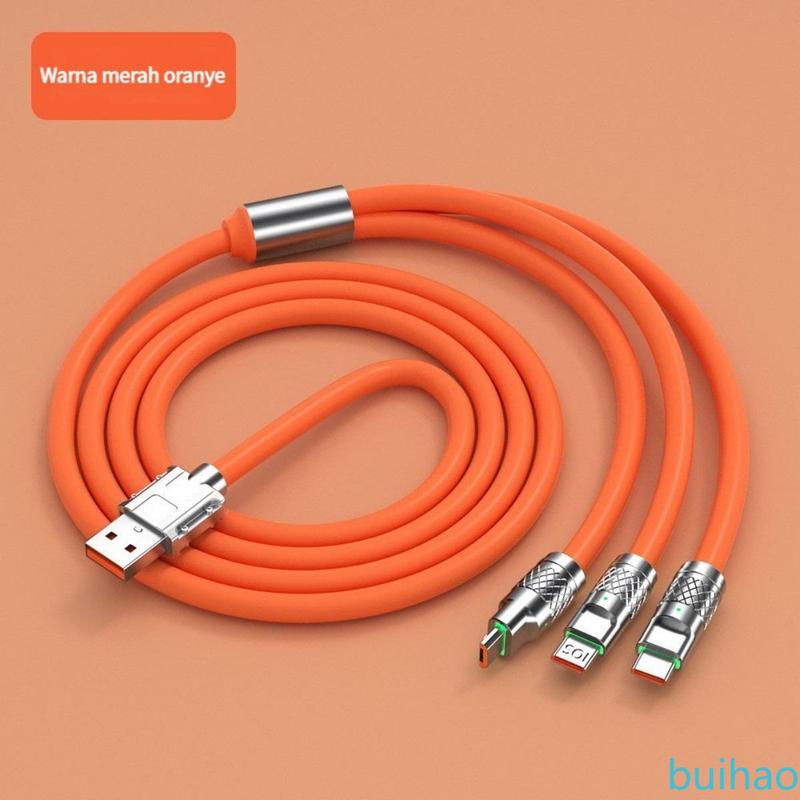 3-in-1 120W 6A Super Fast Charging Liquid Silicone Cable - For - Shop ...