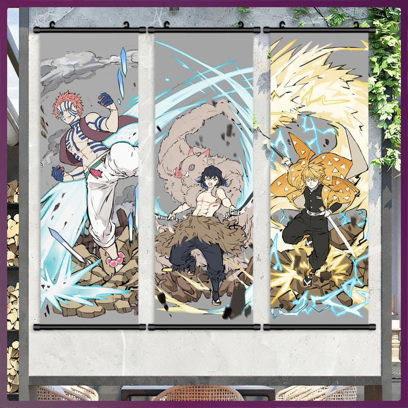 3Pcs Unframed Anime Cartoon Character Hanging Scrolls Painting ...