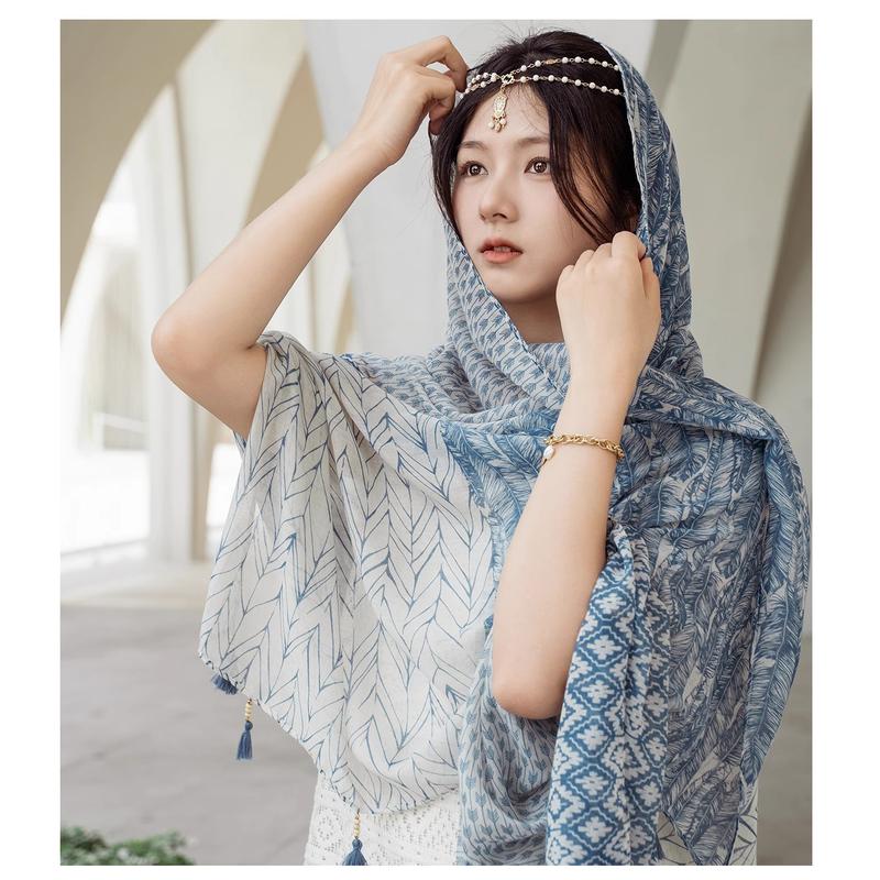 Women's Cotton and Linen Scarf Thin Type Sunscreen Scarf Shawl - TikTok ...