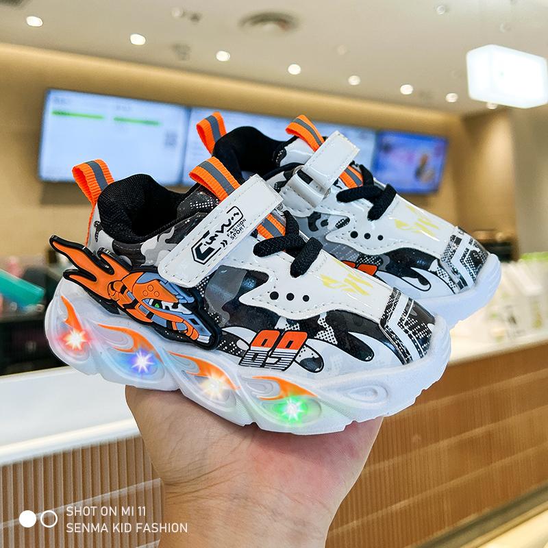 SENMA Lights Shoes For Kids Boys White Shoes Korean Rubber Shoes ...