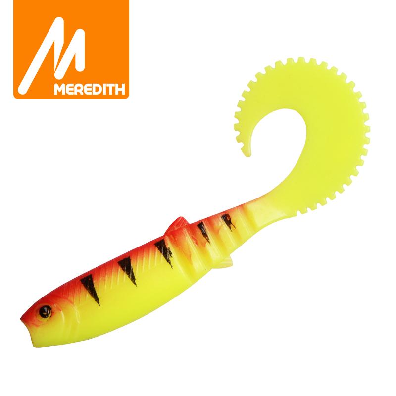 MEREDITH 5pcs 110mm 8.2g Cannibal Curved Tail Fishing Lures baitJerk ...