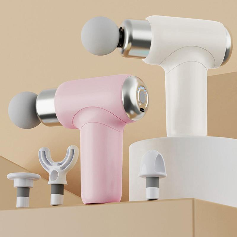 Portable Mini Massage Gun, 6 Speeds Level & 4 Attachment Handheld ...