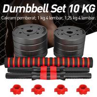 Promo BGsport Dumbbell PVC 10Kg Adjustable + Barbel - Set Alat Fitness ...