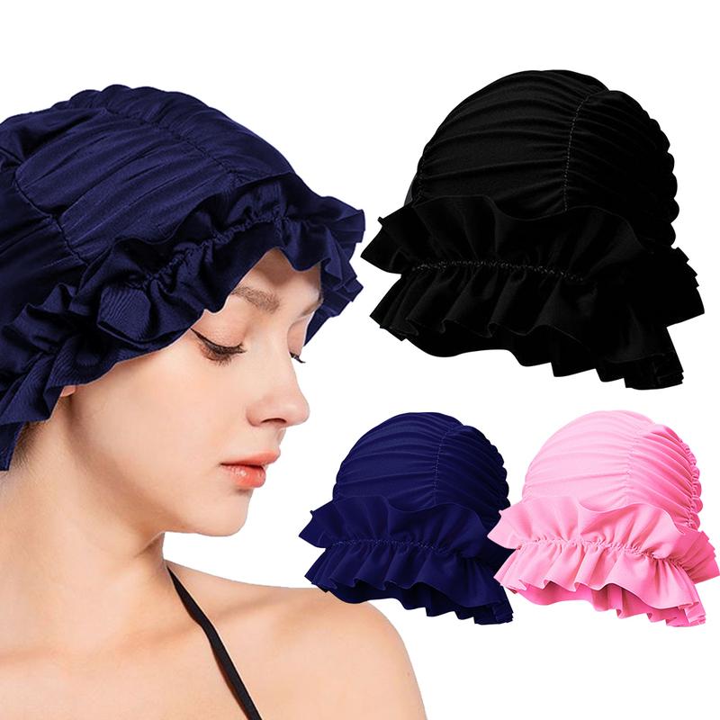 Topi Renang, untuk Wanita, Rekaan Berlipat, Anjal, Topi Mandi, - TikTok ...