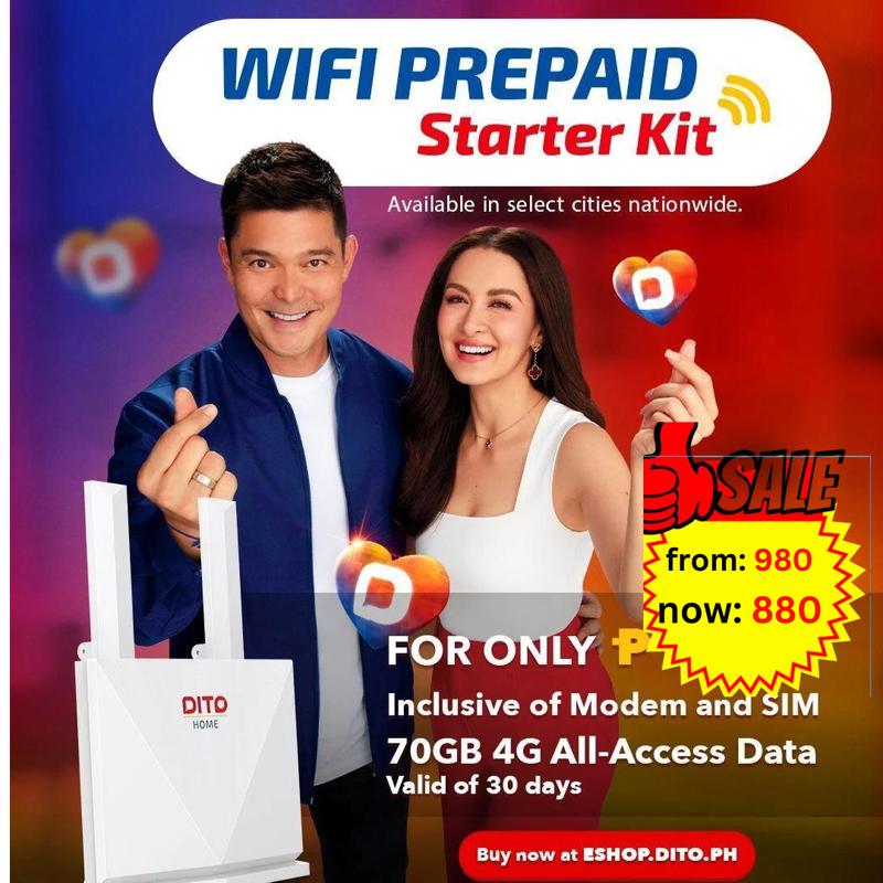 DITO HOME WiFi Prepaid Starter Kit with 70GB Data - TikTok Shop Philippines