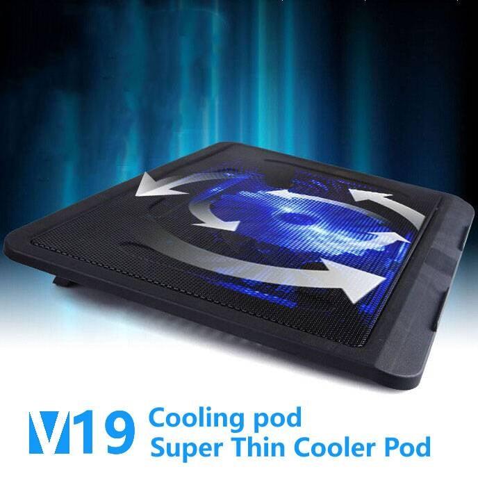 N19 12''-14'' Portable Laptop Cooler Pad One Big LED Light Fan - TikTok ...