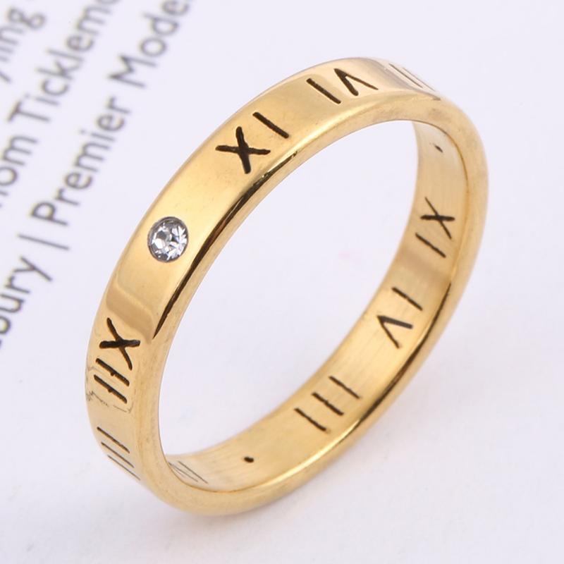Personality Roman Numbers Titanium Steel Ring Unisex 2024 Trendy ...