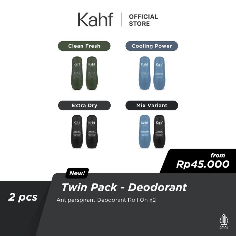 Twin Pack Kahf Deodorant Roll On 45ml x 2 - Shop | Tokopedia