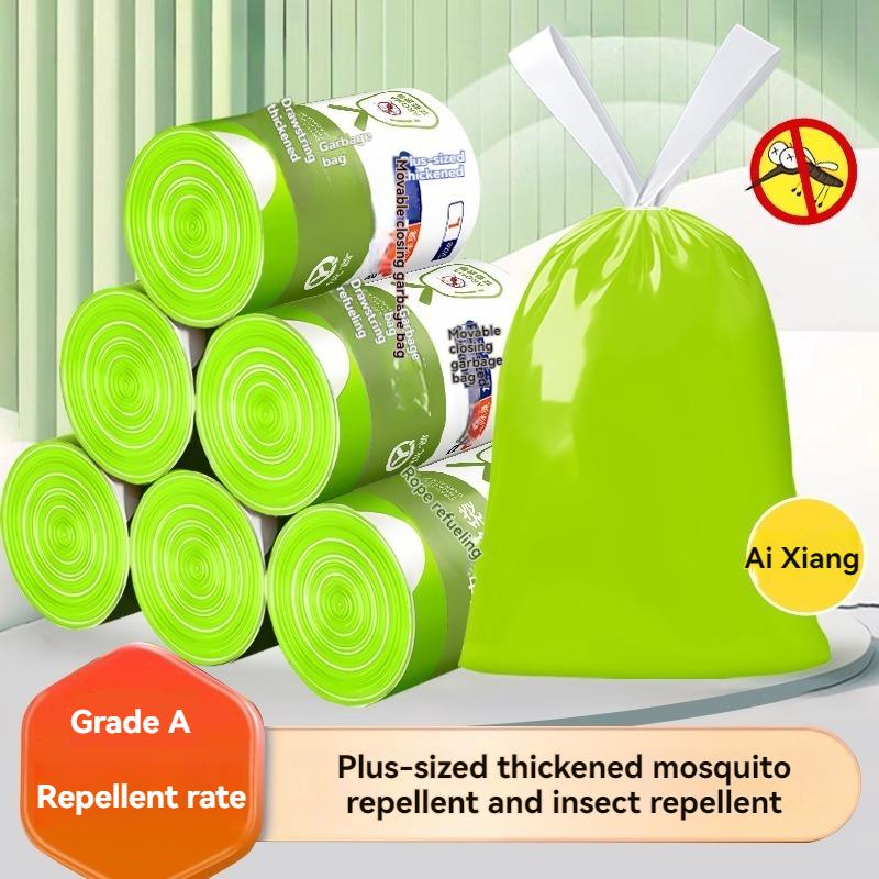 Mugwort mosquito repellent garbage bag household portable drawstring ...