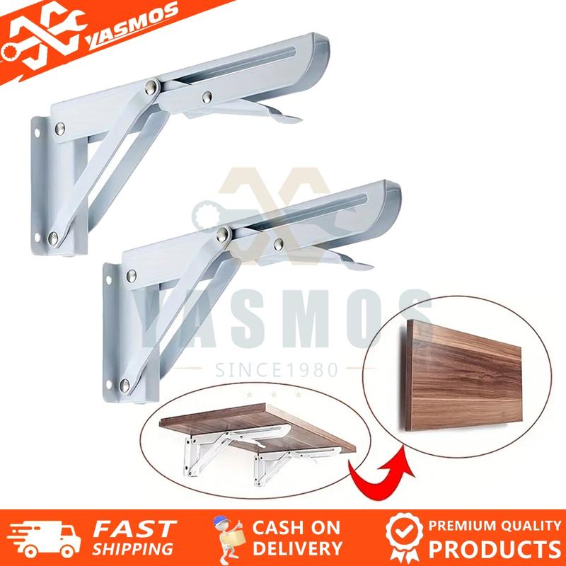 2PCS Folding Angle Bracket Adjustable Triangle Bracket Wall Mounted ...