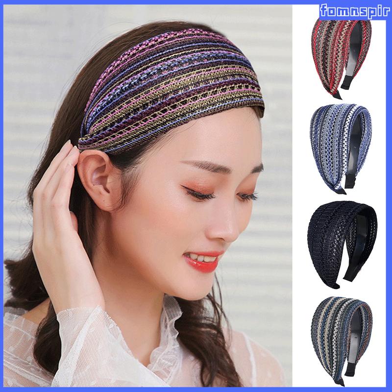 [fomnspir] Anti-slip Teeth Breathable Mesh Hair Hoop Women Retro ...