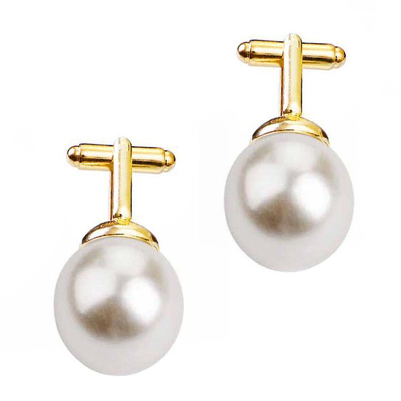 Imitation s Cufflinks Man Round White Beads Cuff Links Woman - TikTok ...
