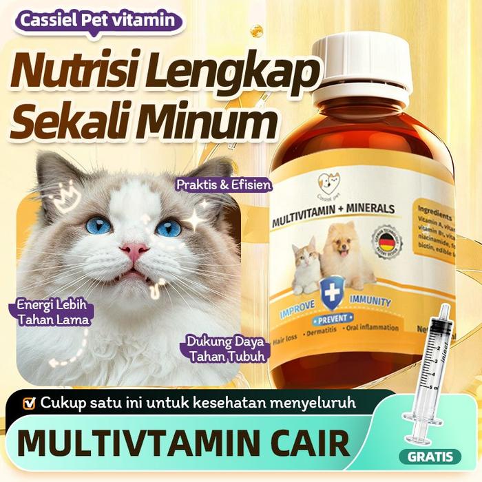 Promo Cassiel Pet Vitamin Cair Anjing/Kucing Probiotik+Multivitamin ...
