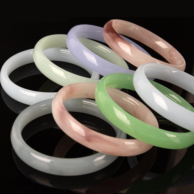 Gelang Tangan Jed Tiruan Kaca, Gaya Cina Baru, Cincin Ding Dong ...