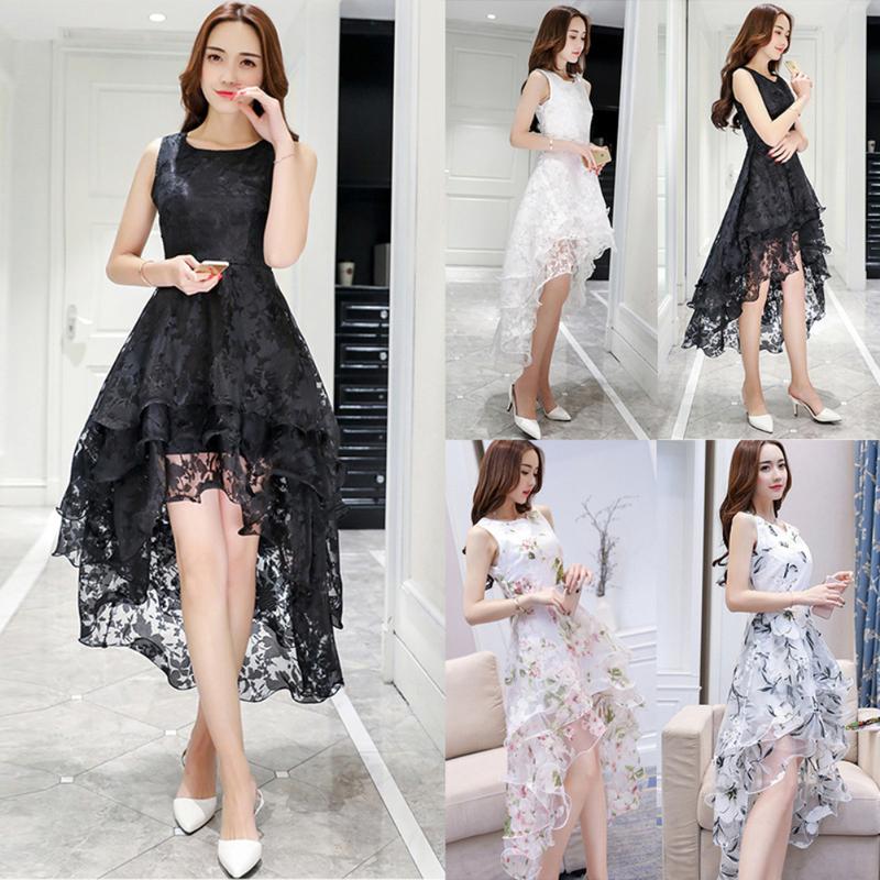 Gaun pesta Midi yang elegan untuk wanita, leher bulat, tanpa - TikTok ...